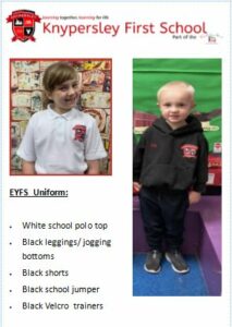 EYFS uniform – Knypersley First School | Biddulph | Staffordshire